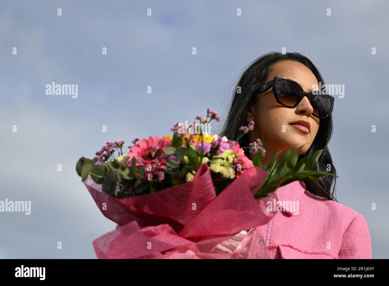 Cesena, Italy. 14th May, 2023. Remco's wife Oumaima Oumi Rayane ...
