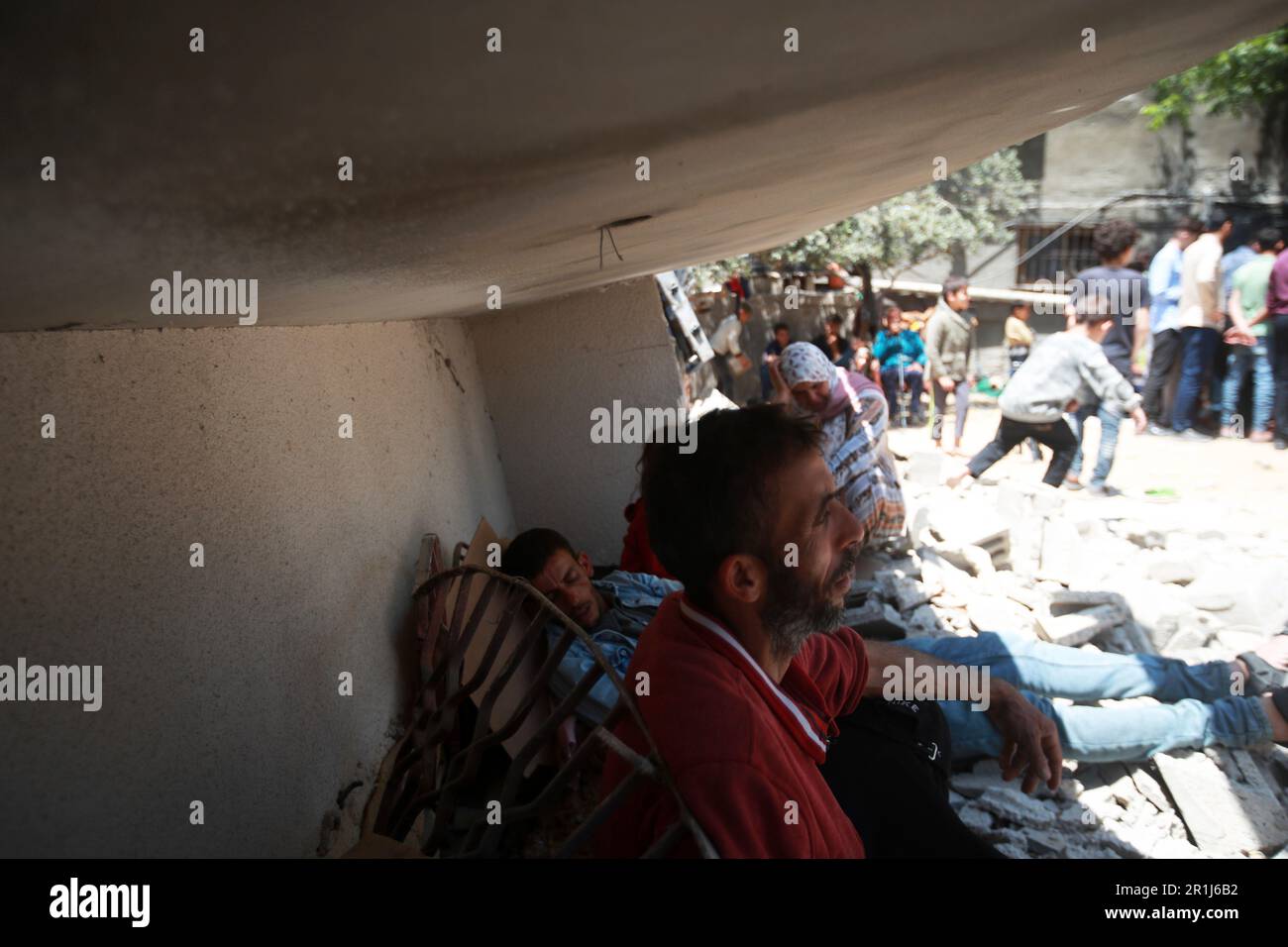 Gaza City. Palestine. 14th May 2023. The Nabhan family lost their home ...