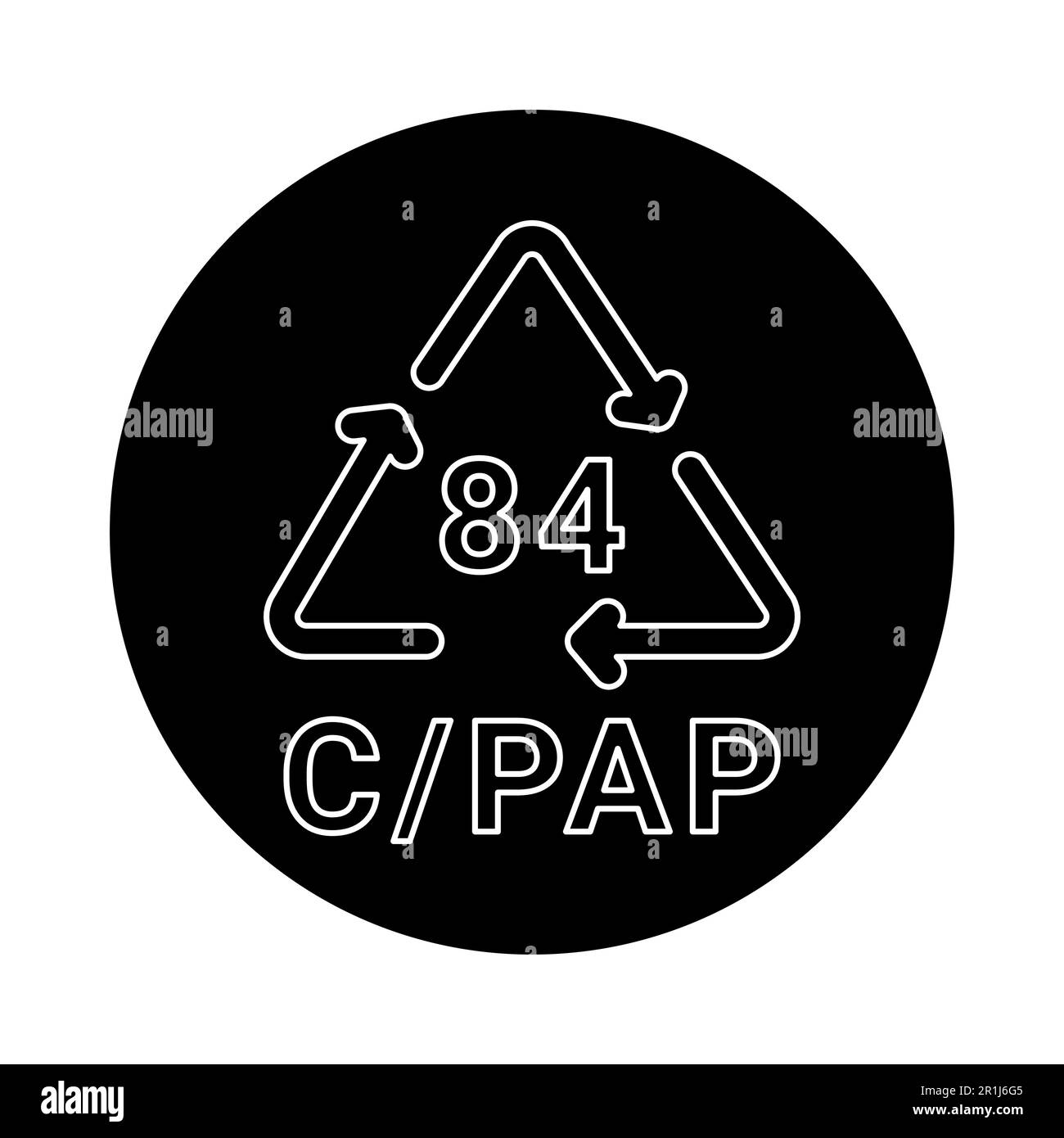 Composites recycling C/PAP 84 line icon. Consumption code. Editable ...