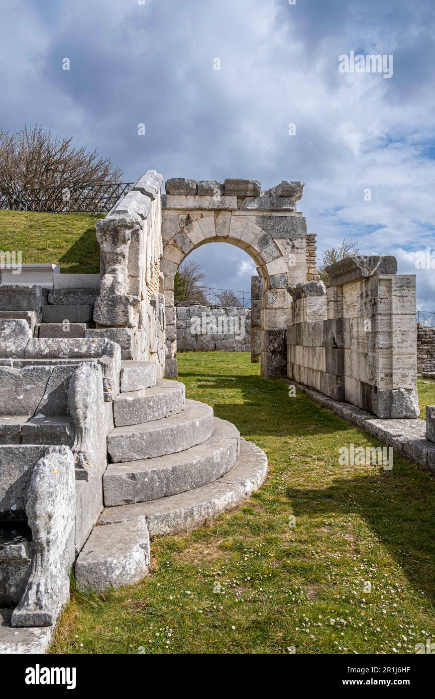 Samnite theater, archelogical area of Pietrabbondante. Isernia, Molise ...