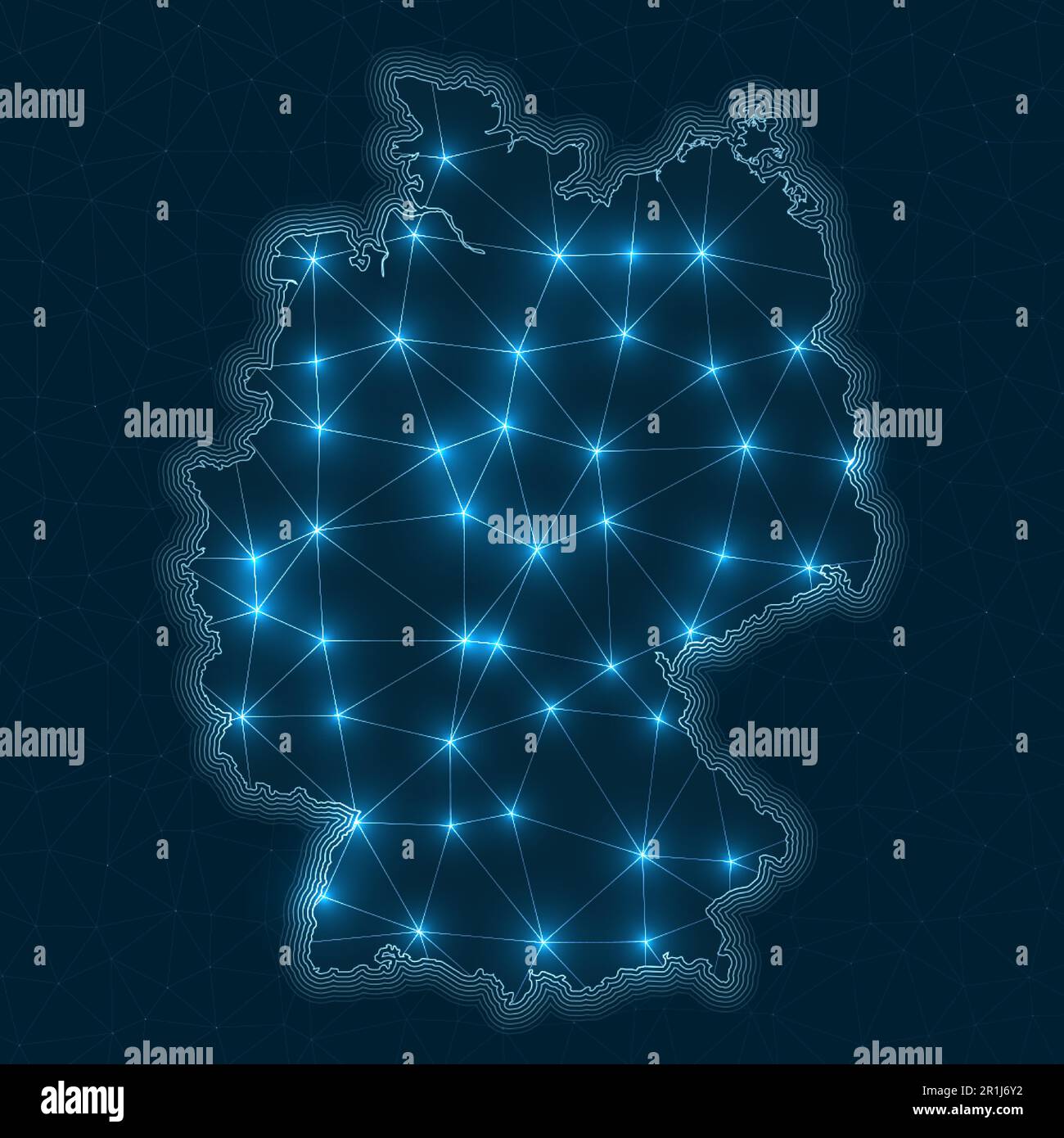 Germany network map. Abstract geometric map of the country. Digital ...