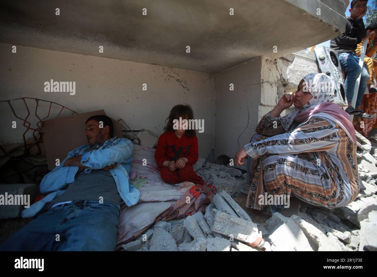 Gaza City. Palestine. 14th May 2023. The Nabhan family lost their home ...