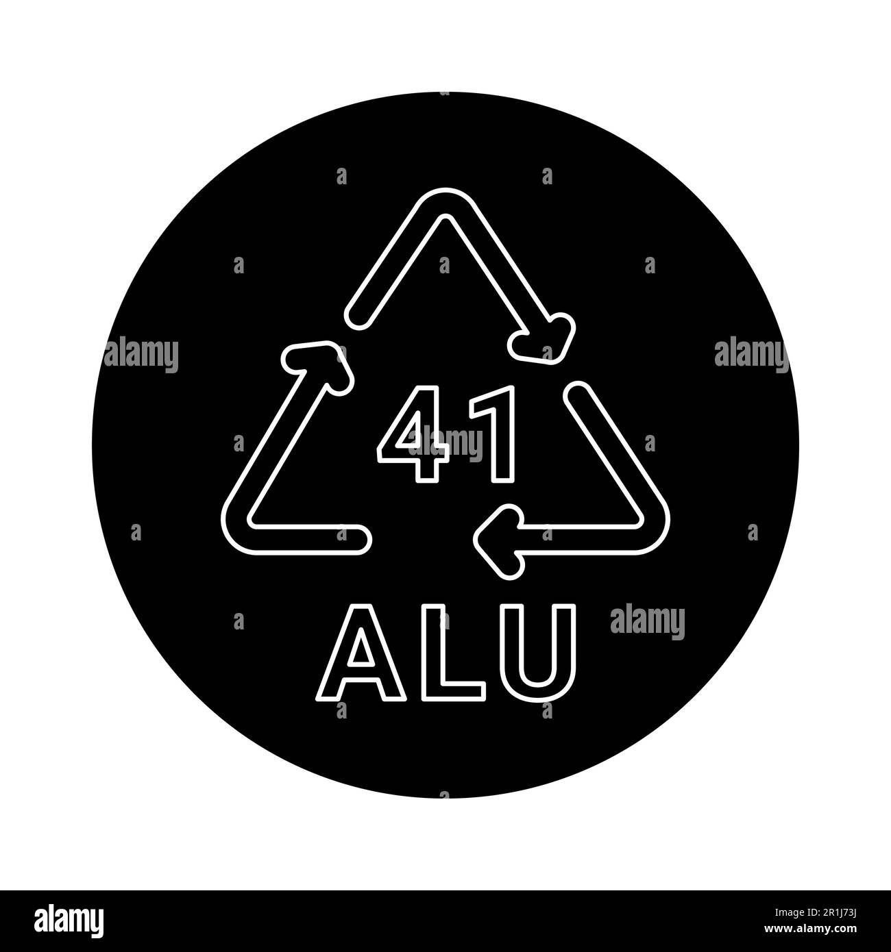 Metal recycling code ALU 41 line icon. Consumption code. Editable ...