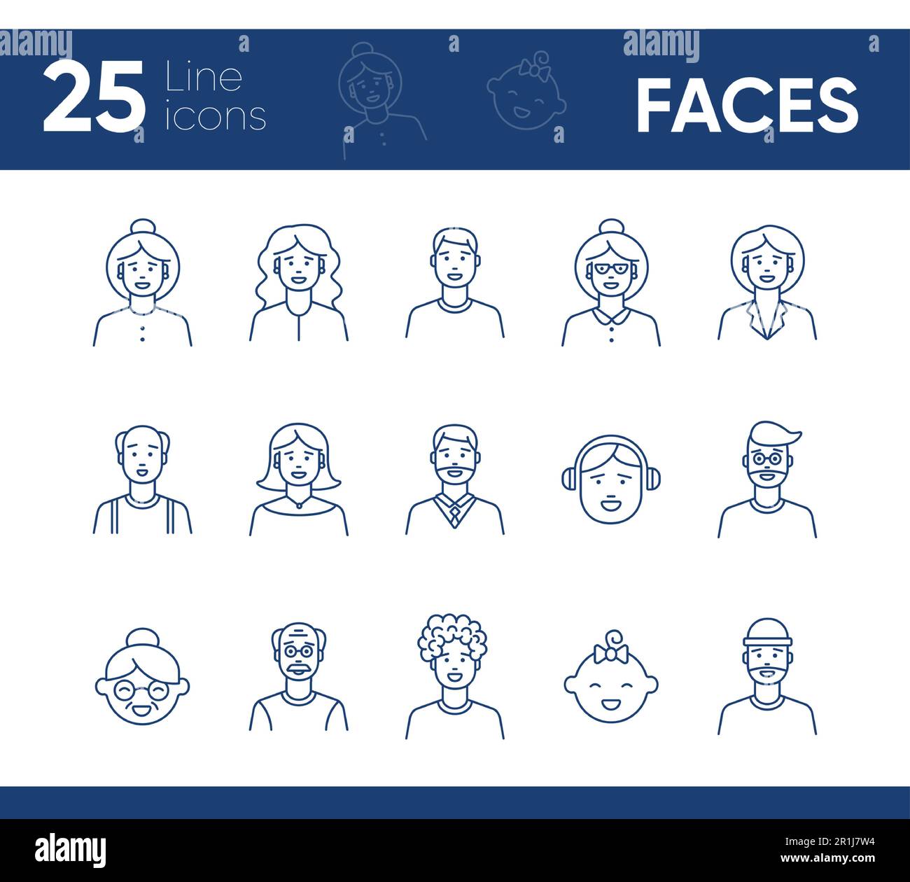 Portrait smiling mid adult woman Stock Vector Images - Alamy