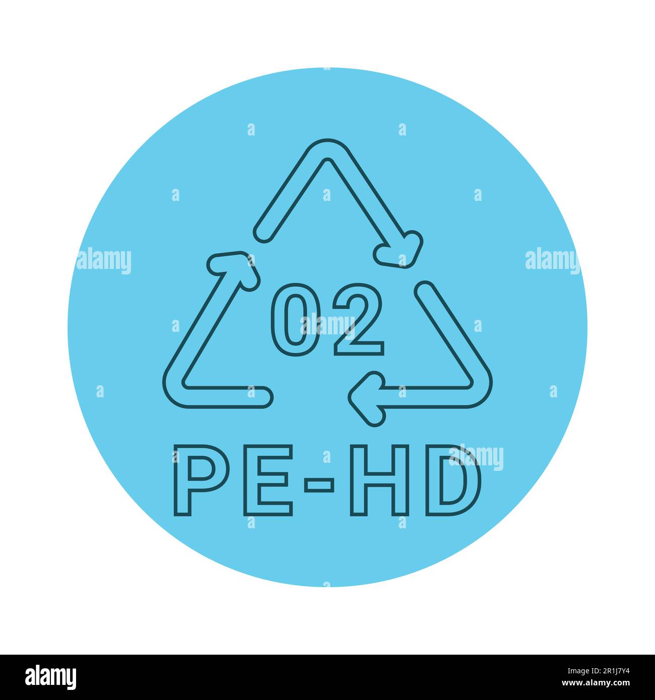 Plastic recycling code PE-HD 02 line icon. Consumption code. Editable ...
