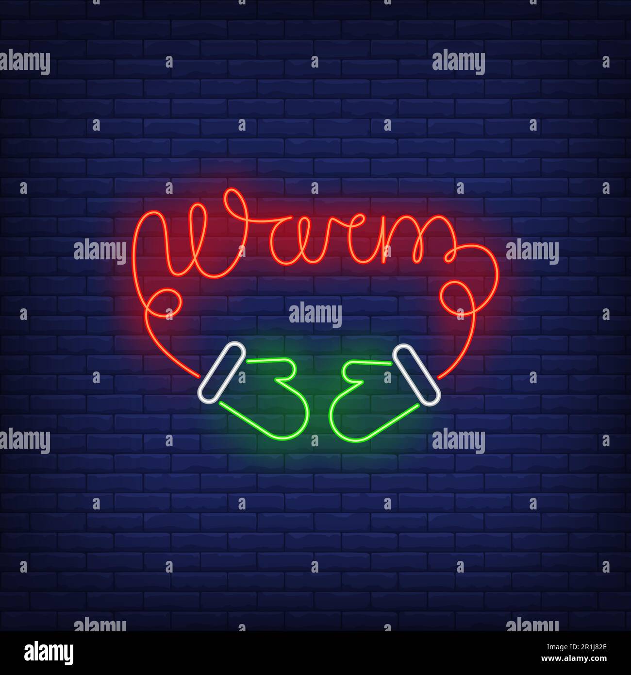 Warm neon lettering made of mittens string Stock Vector Image & Art - Alamy