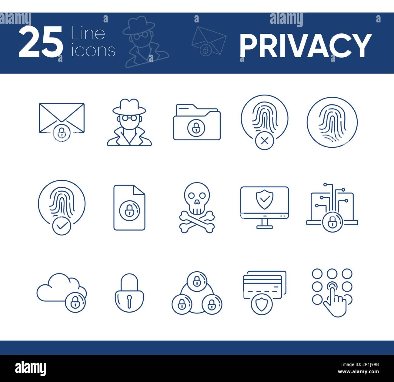 Internet firewall linear icons Stock Vector Images - Alamy