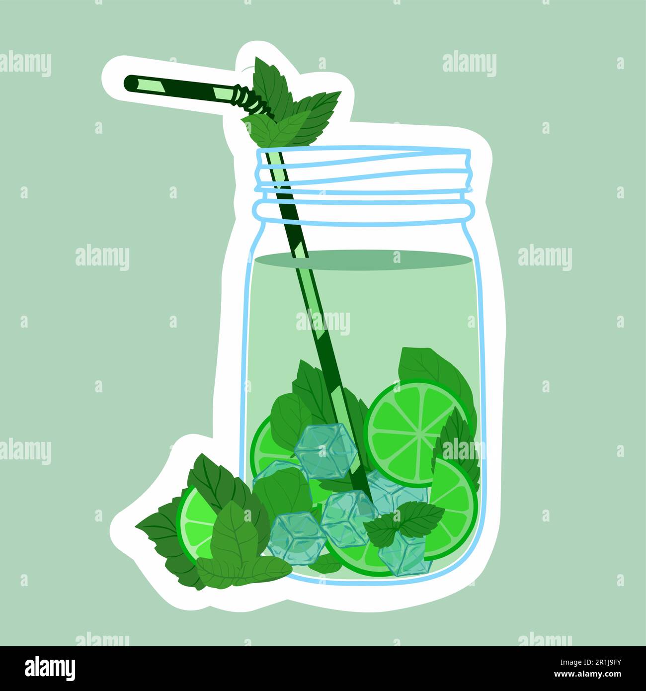 Cucumber and mint lemonade Stock Vector Images - Alamy