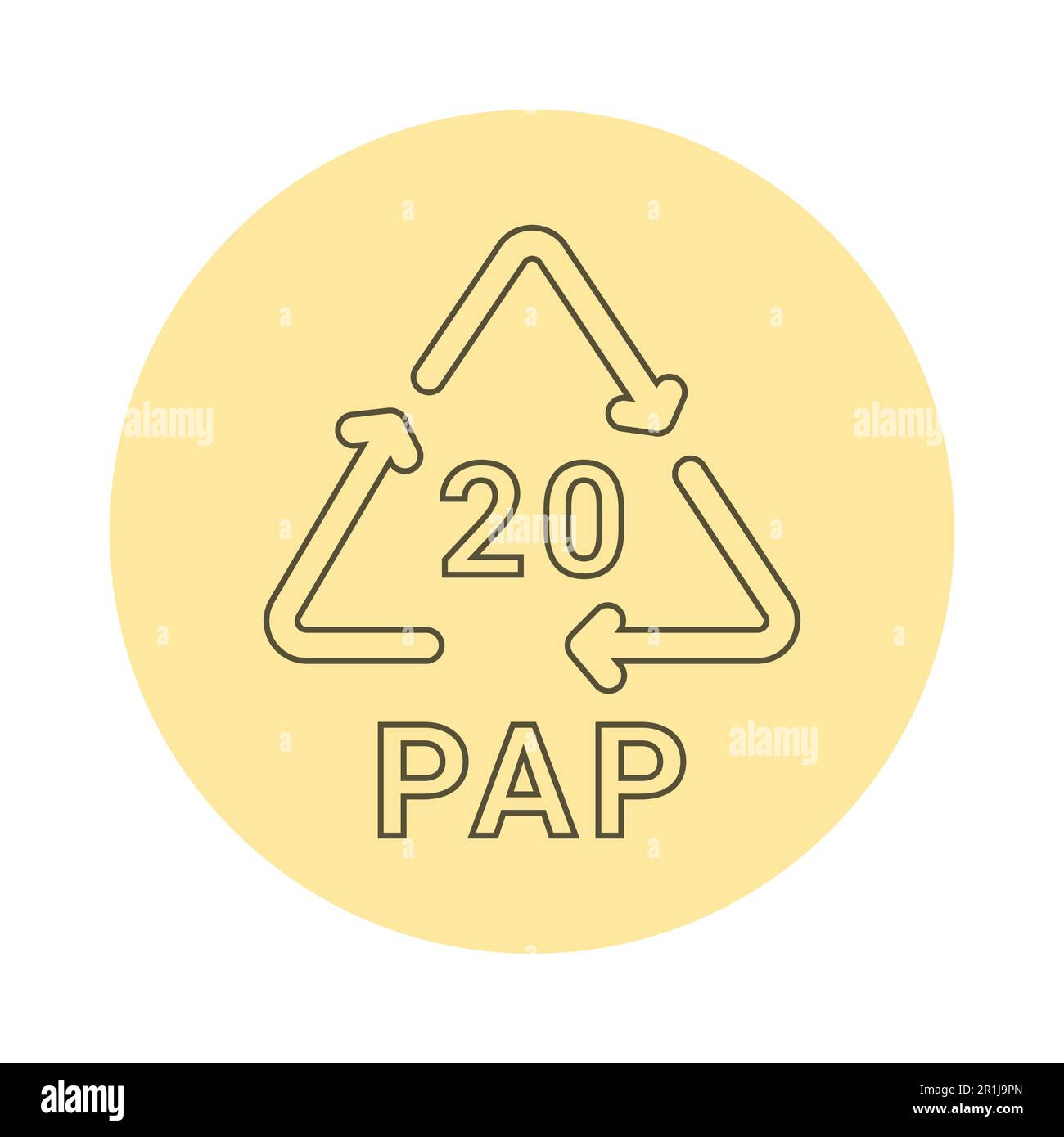 Paper recycling code PAP 20 line icon. Consumption code. Editable ...