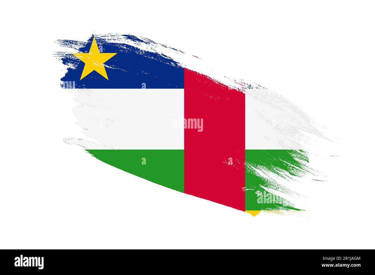 Central African Republic flag with stroke brush painted effects on ...