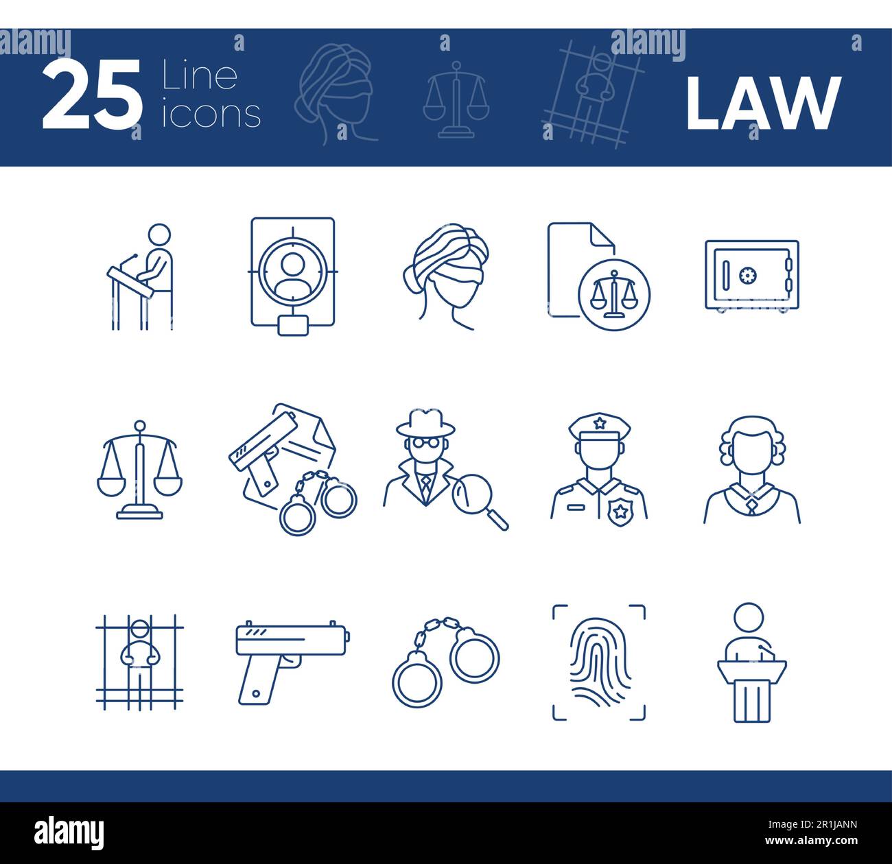 Law line icon set Stock Vector Image & Art - Alamy