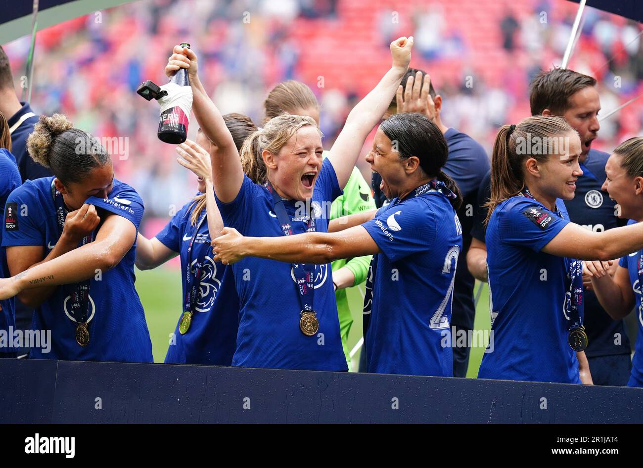 Chelsea's Erin Cuthbert and Sam Kerr celebrate following the Vitality ...