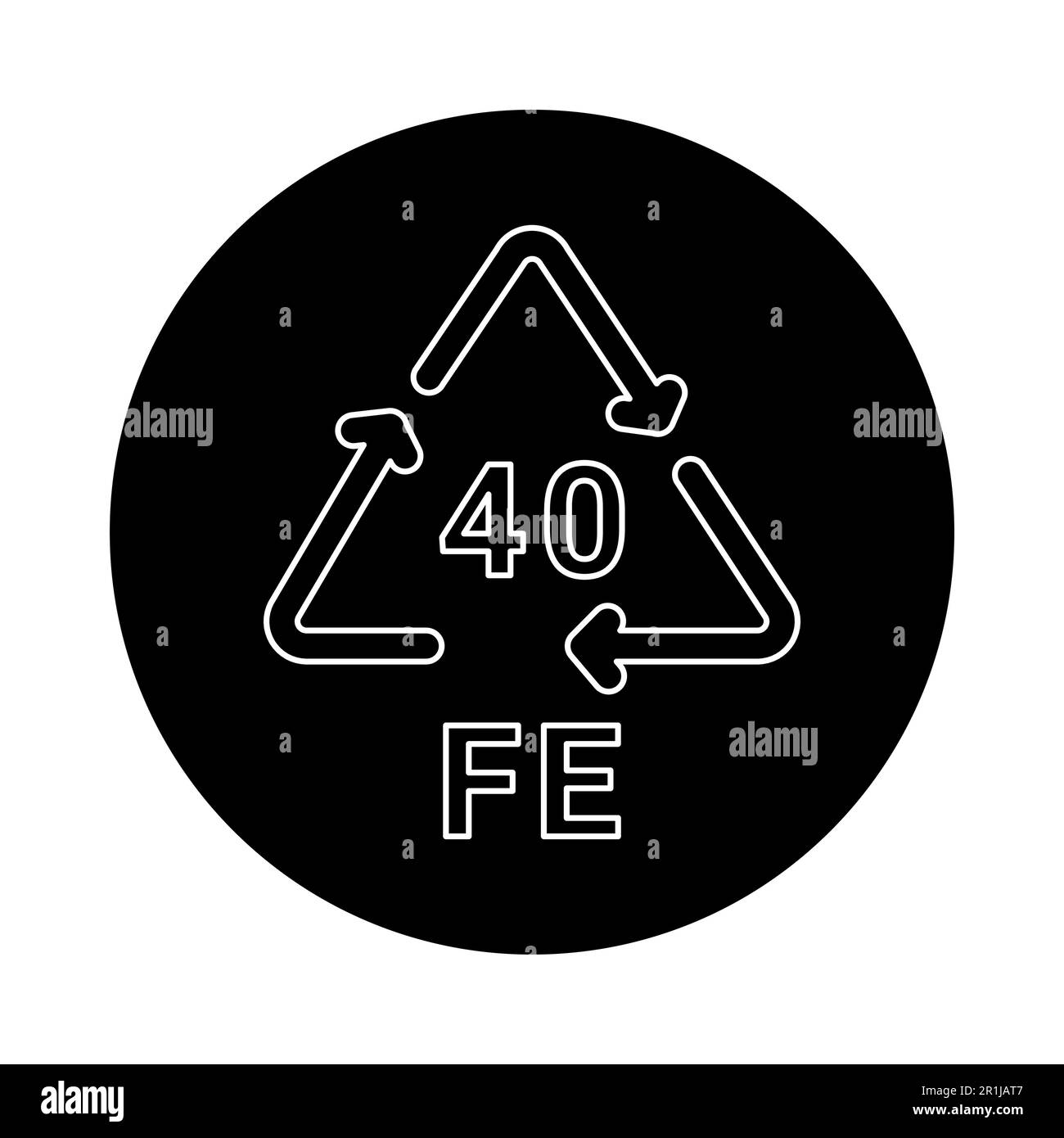 Metal recycling code FE 40 line icon. Consumption code. Editable stroke ...