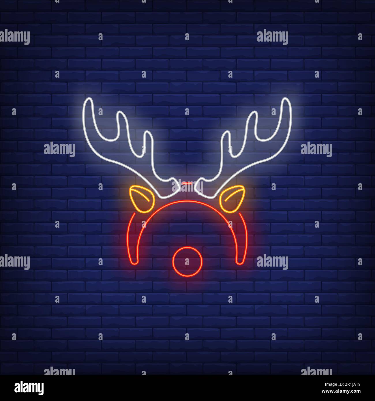 Reindeer antlers and nose neon sign Stock Vector Image & Art - Alamy