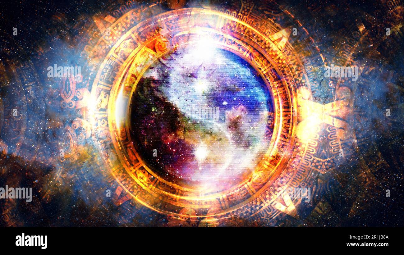 Yin Yang symbol on cosmic space Stock Photo - Alamy