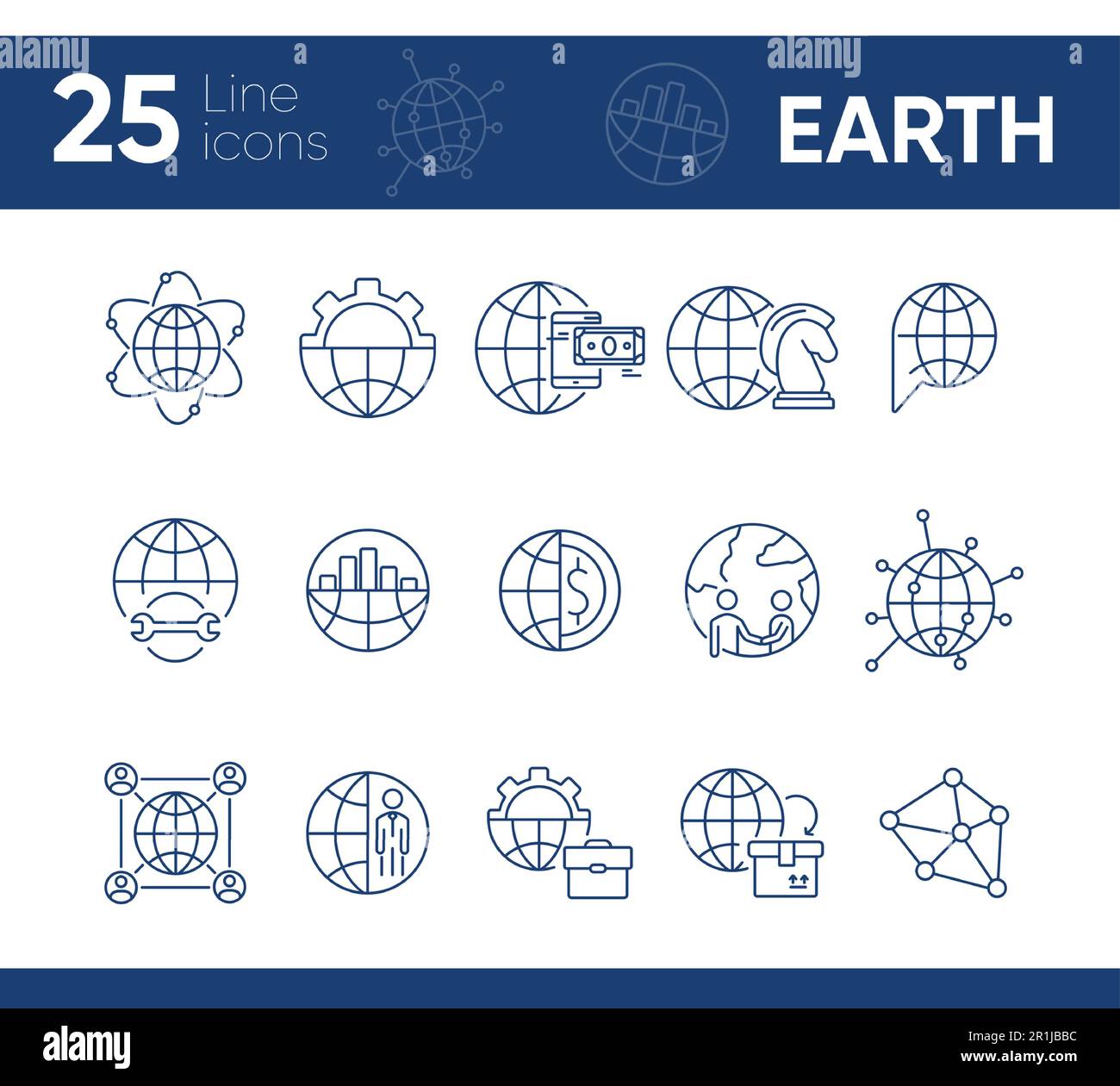 Earth line icon set Stock Vector Image & Art - Alamy