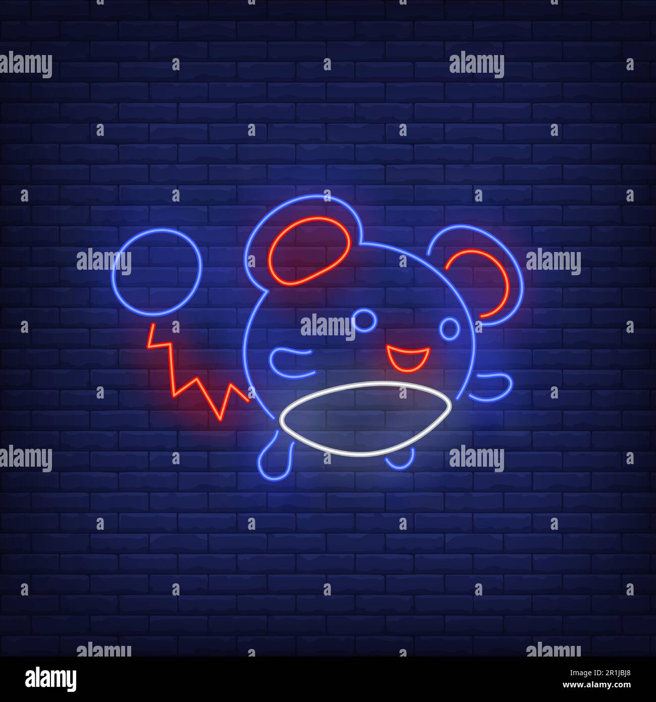 Cute cartoon monster neon sign Stock Vector Image & Art - Alamy