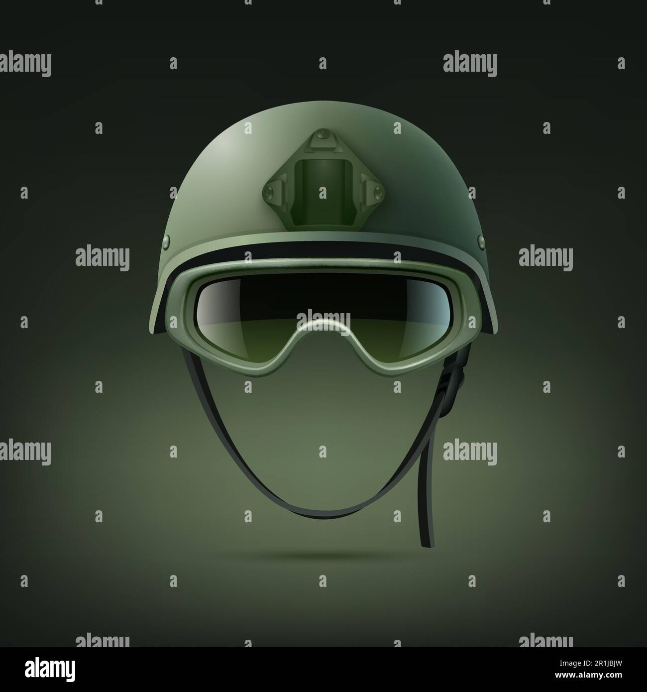 Vector 3d Realistic Military Helmet with Protect Glasses Icon Set ...