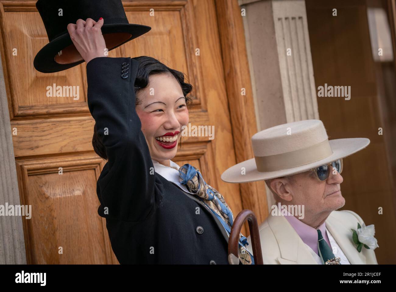 London, UK. 14th May 2023. The Grand Flaneur Walk. Impeccably dressed ...