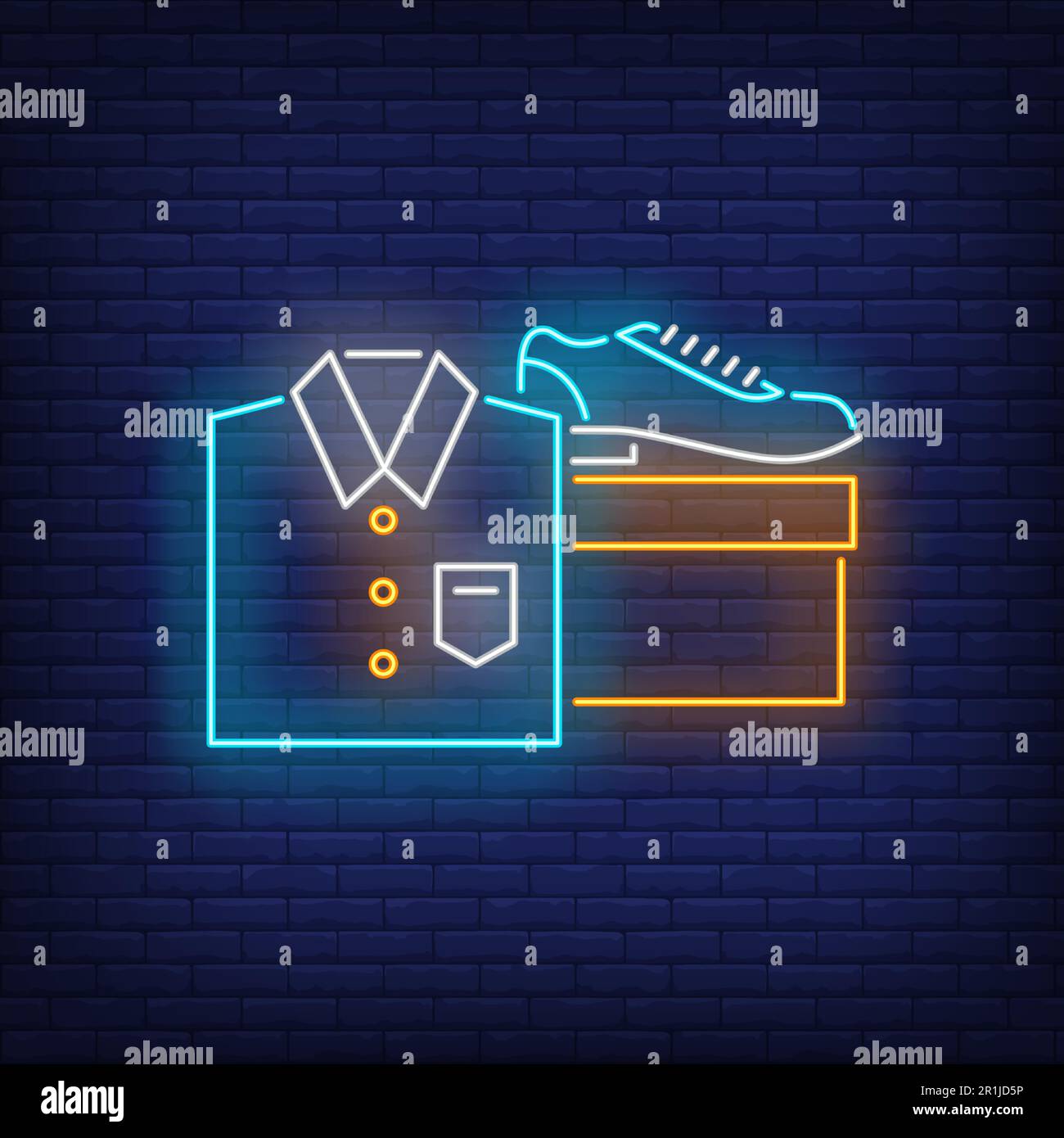 Man shirt, shoe and box neon sign Stock Vector Image & Art - Alamy