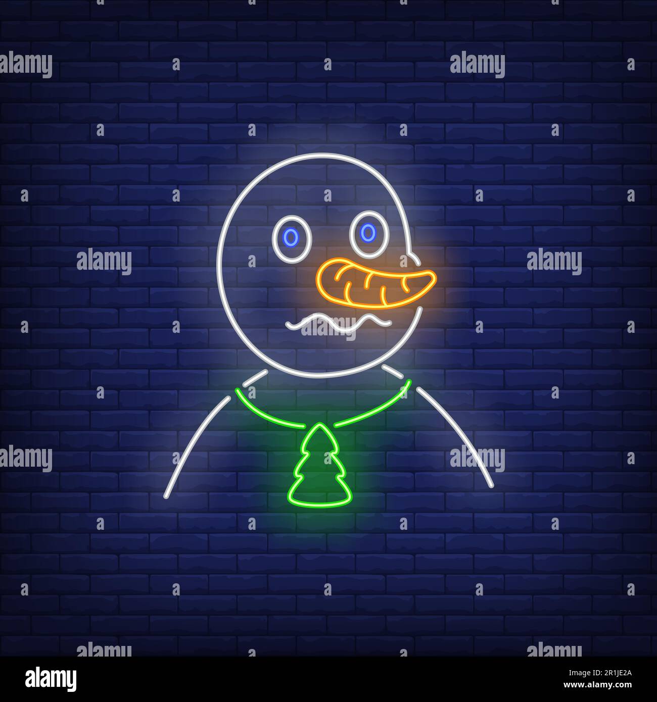 Snowman with carrot nose neon sign Stock Vector Image & Art - Alamy