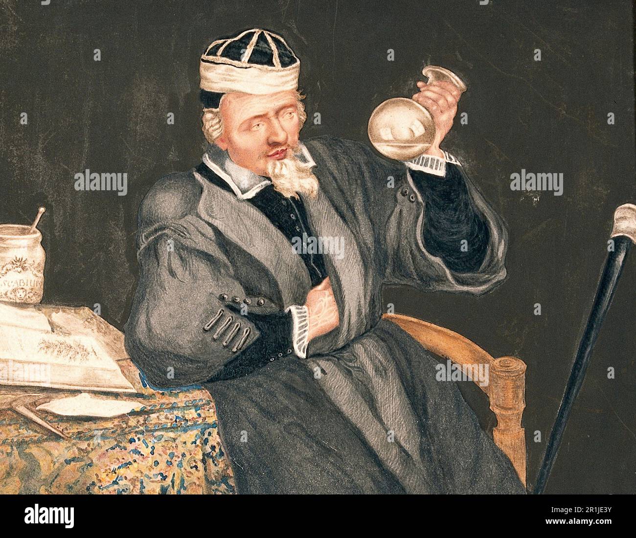 Medicine, a doctor examining urine, 1870, Holland, painting by Adriaen ...