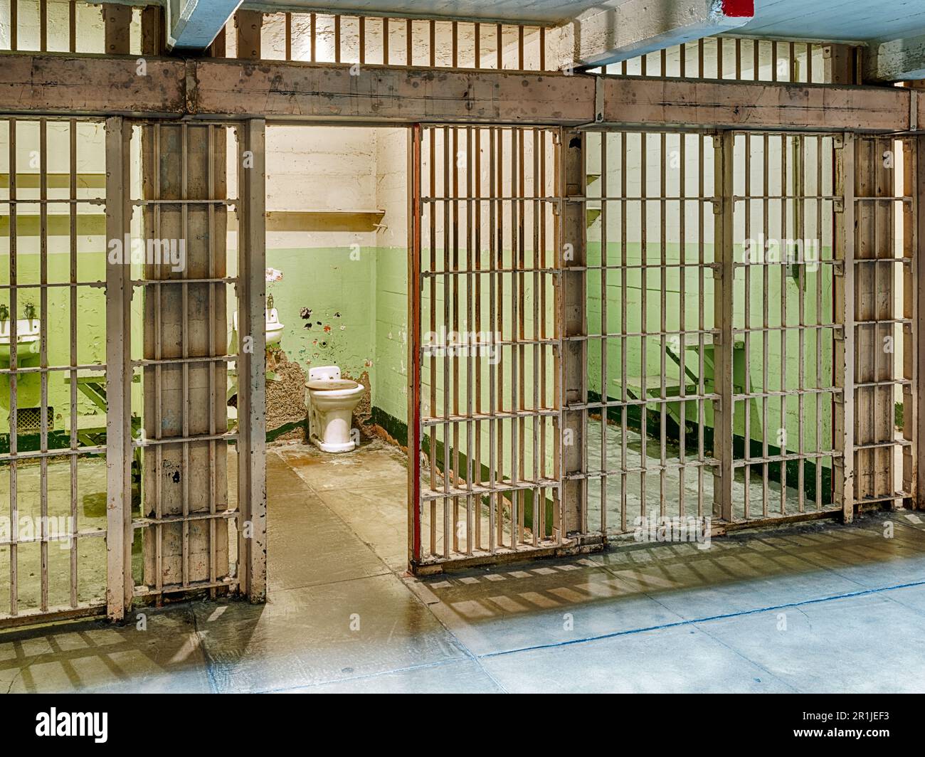 A view inside one of the prison cells at the Alcatraz federal penitentiary near San Francisco ...