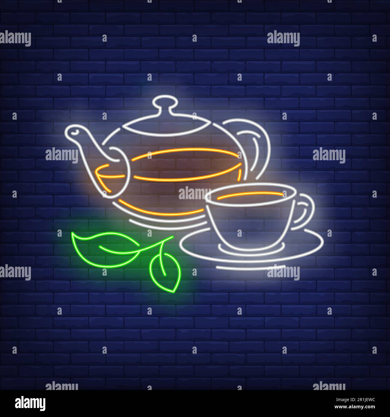 Teapot and cup neon sign Stock Vector Image & Art - Alamy