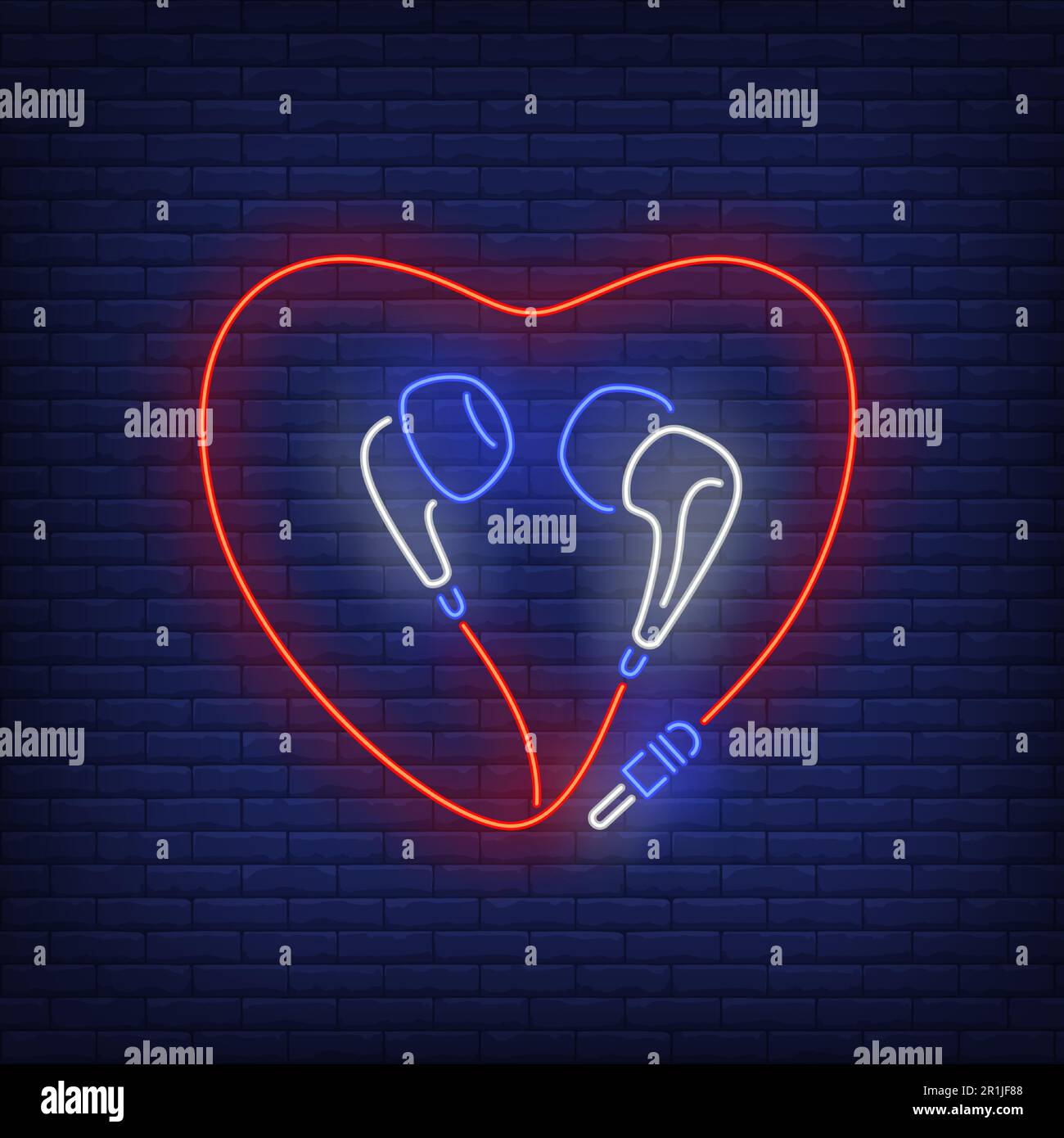 Heart shaped neon sign Stock Vector Images - Alamy