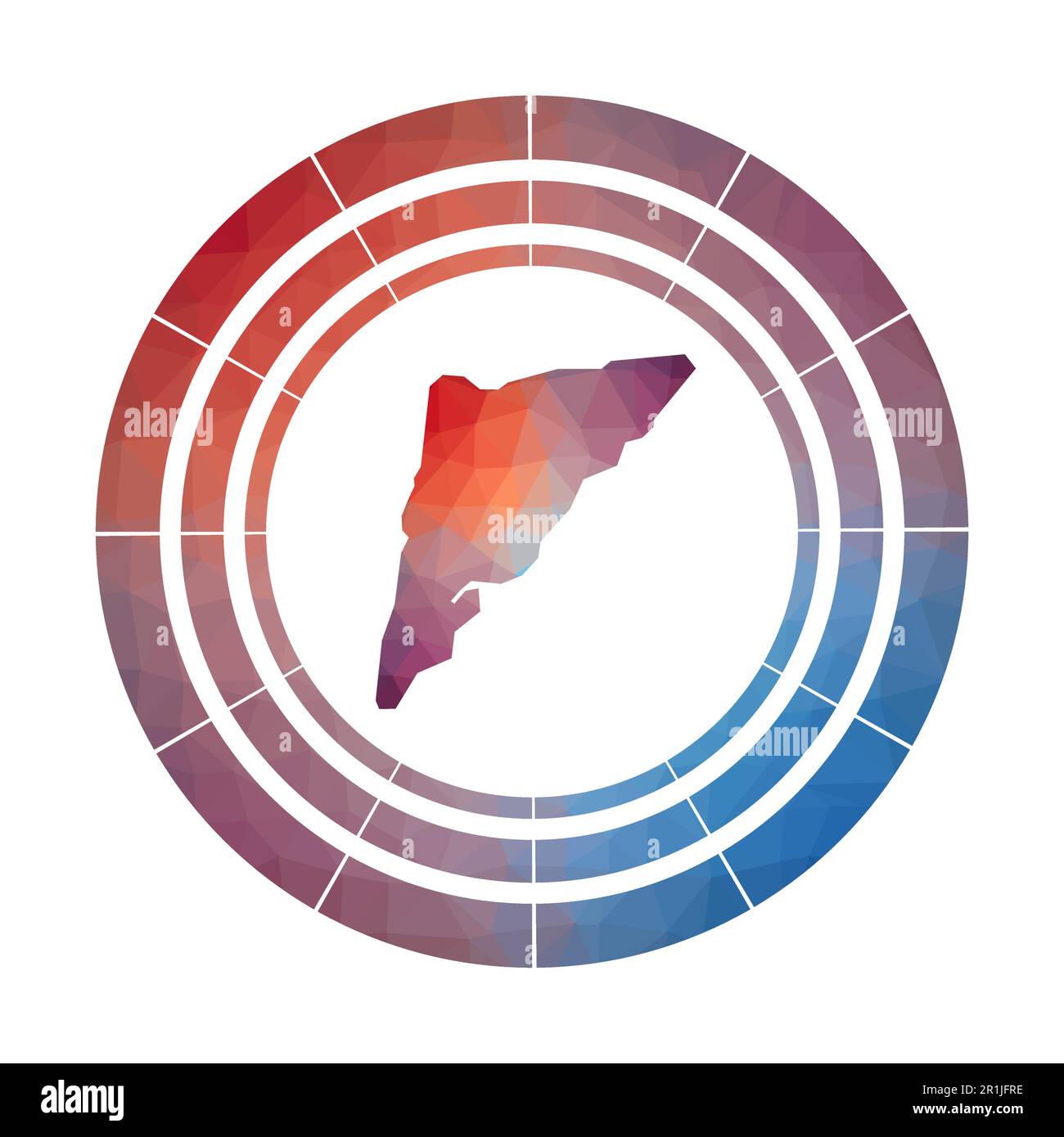 Salt Cay, Turks Islands badge. Bright gradient logo of island in low ...