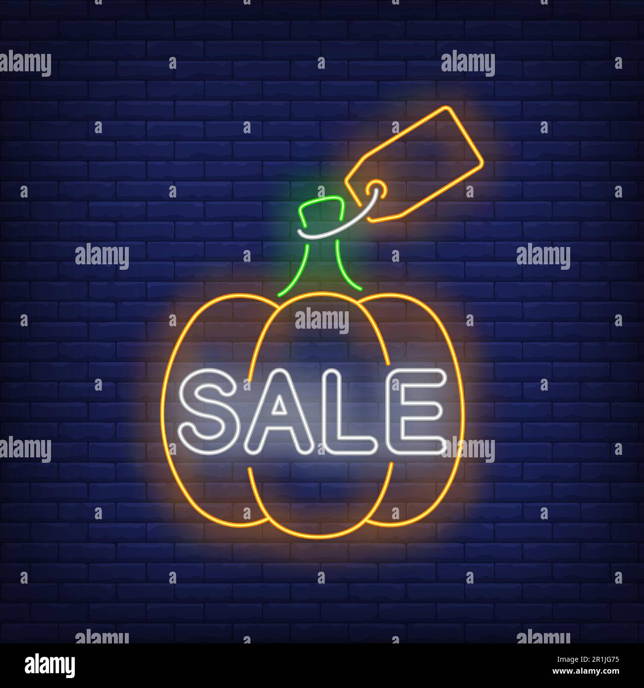 Pumpkin with label neon sign Stock Vector Image & Art - Alamy