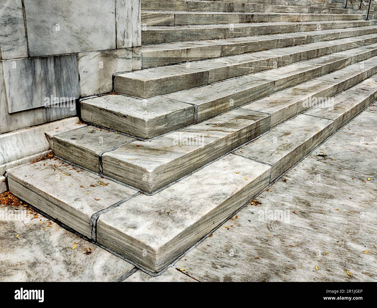 A view of the stone steps at the entrance to the New York City Public ...