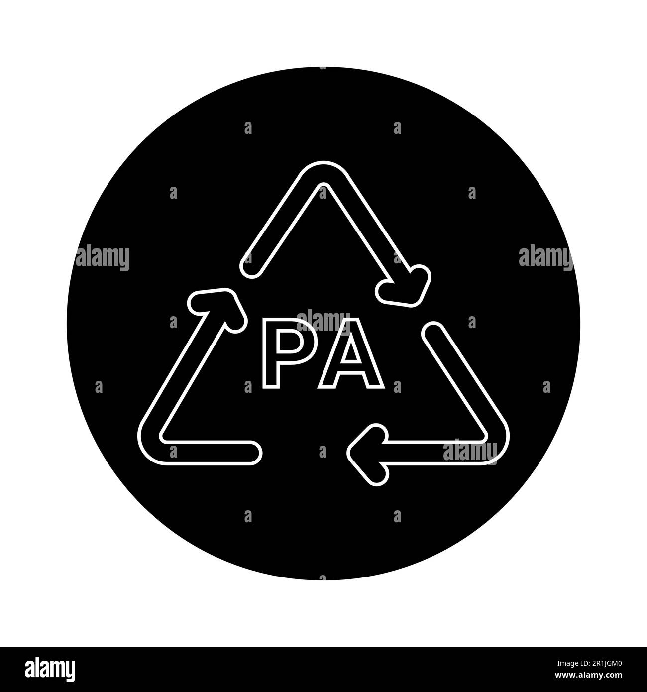 Plastic recycling code PA line icon. Consumption code resin, polyamide ...