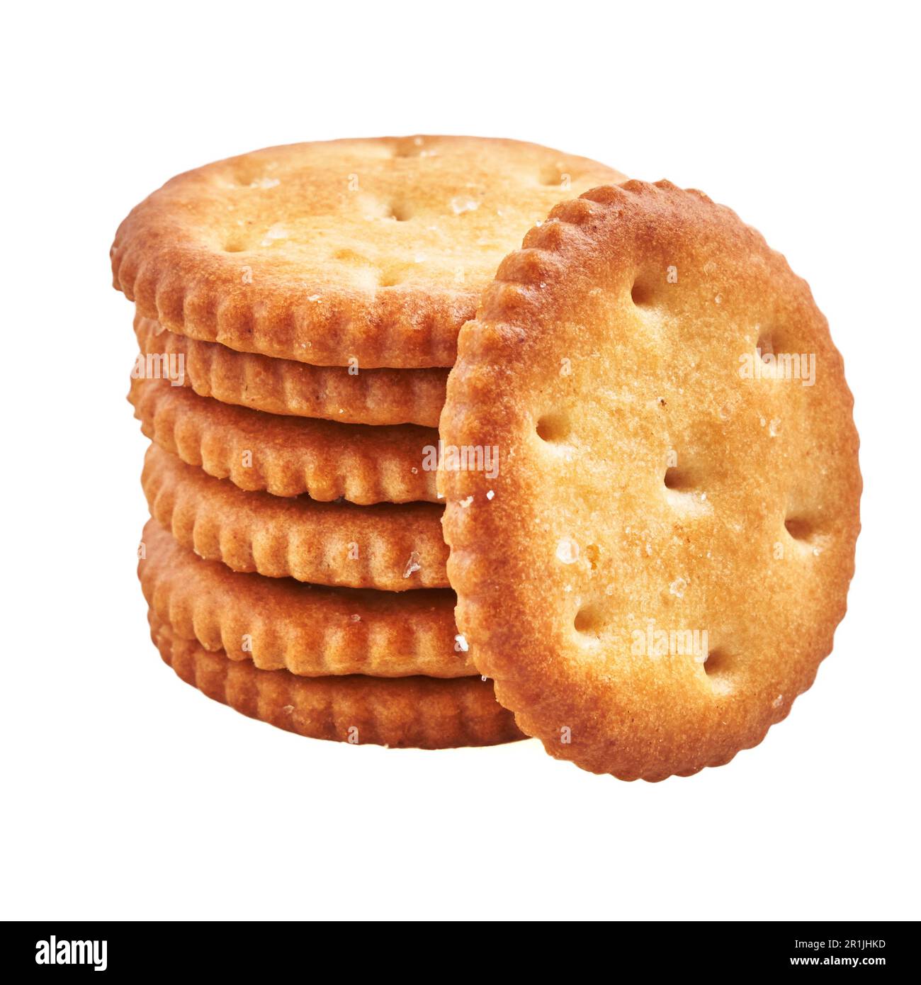 Delicious group of salty biscuits over isolated white background Stock ...