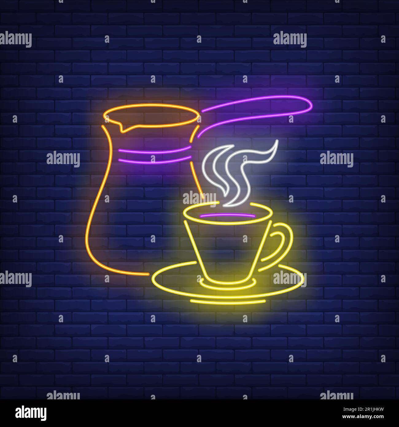 Coffeepot and cup neon sign Stock Vector Image & Art - Alamy