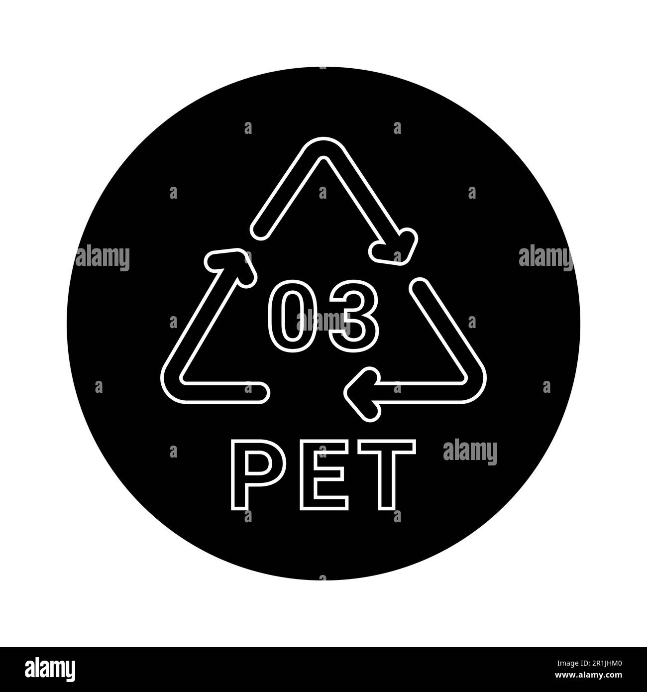 Plastic recycling code PET 03 line icon. Consumption code. Editable ...