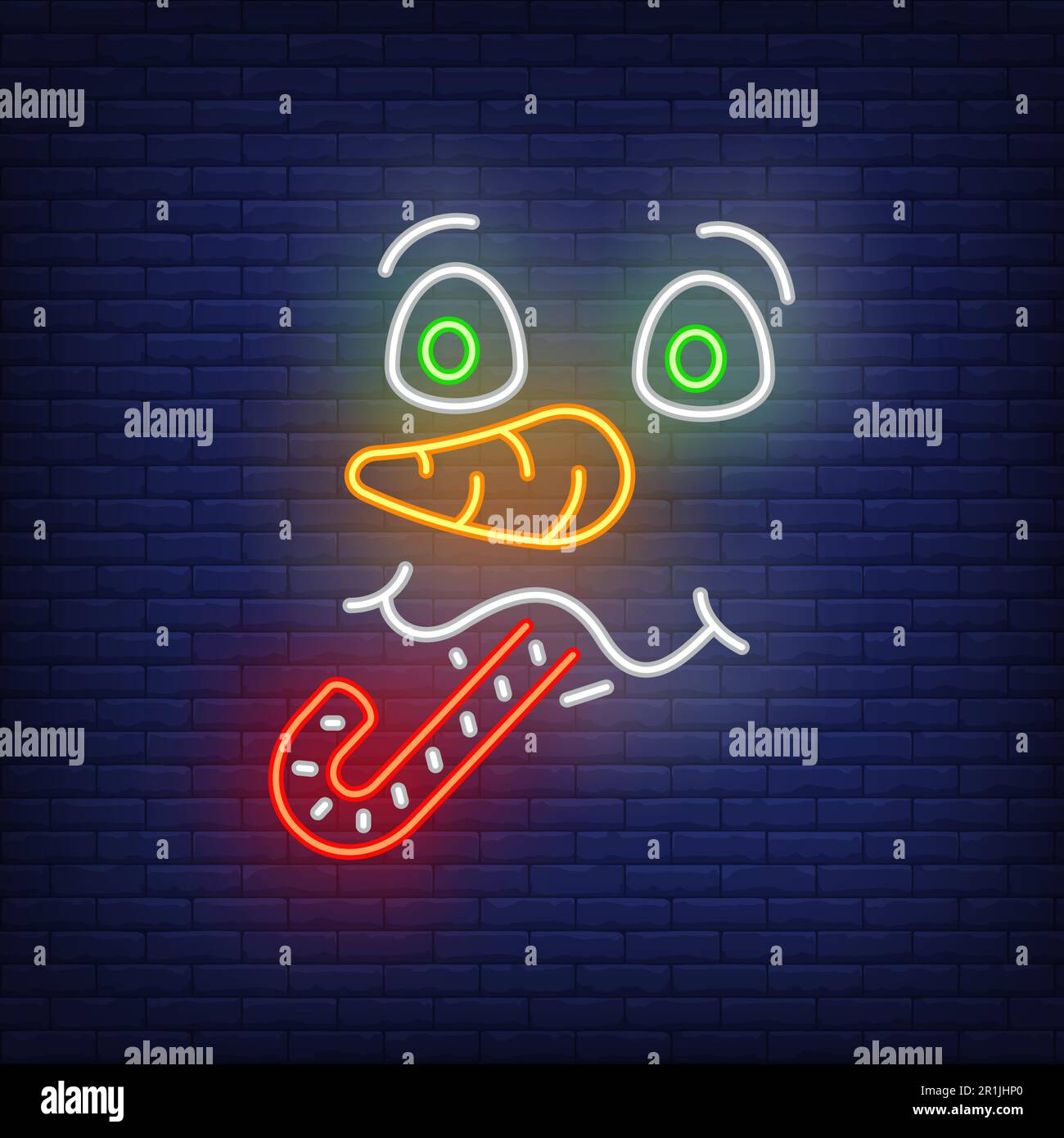 Snowman with candy cane neon sign Stock Vector Image & Art - Alamy