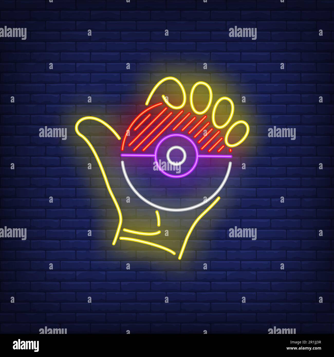 Hand holding CD neon sign Stock Vector Image & Art - Alamy