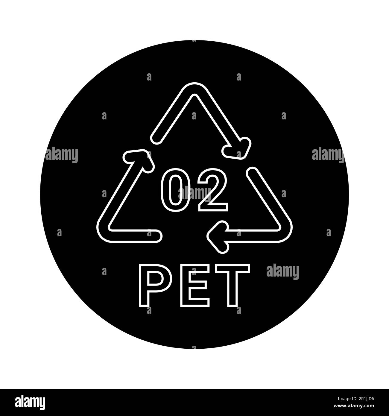 Plastic recycling code PET 02 line icon. Consumption code. Editable ...