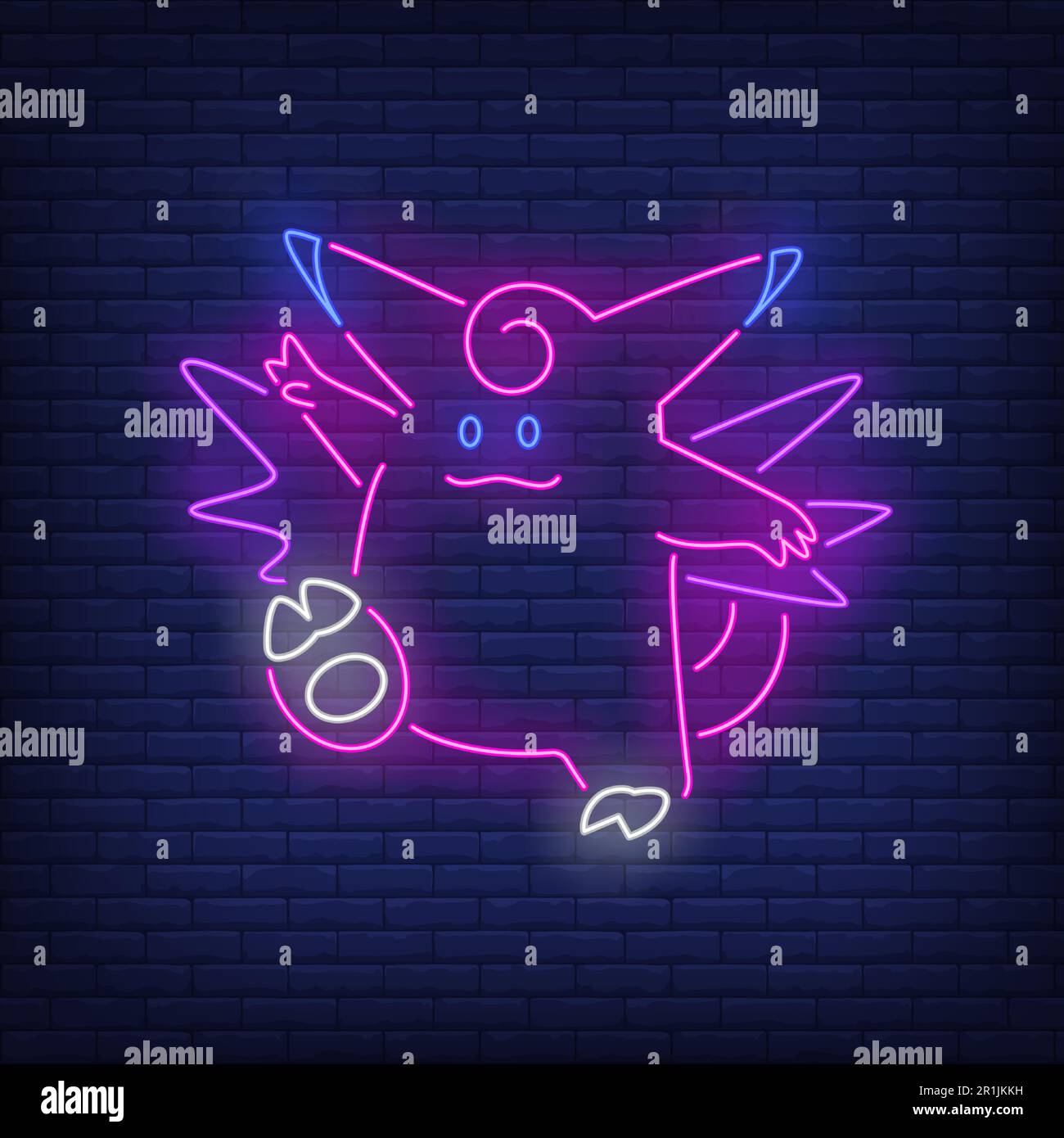Cartoon alien monster neon sign Stock Vector Image & Art - Alamy