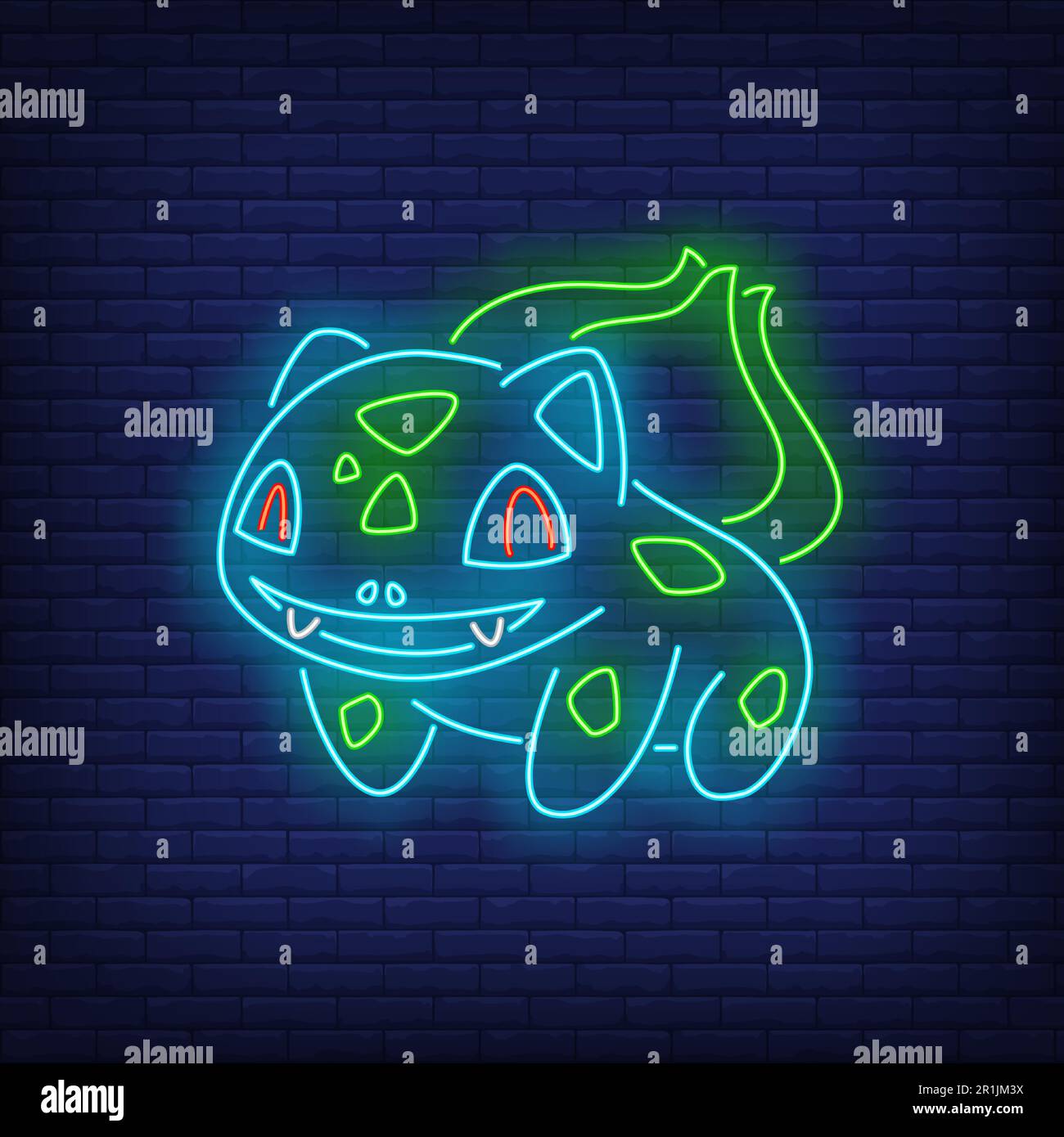 Funny cartoon monster neon sign Stock Vector Image & Art - Alamy