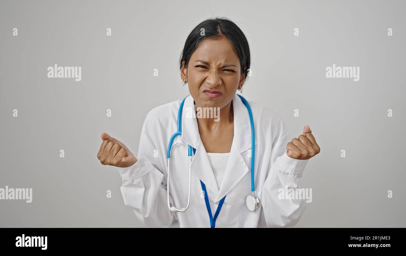 African american woman doctor angry and stressed over isolated white ...