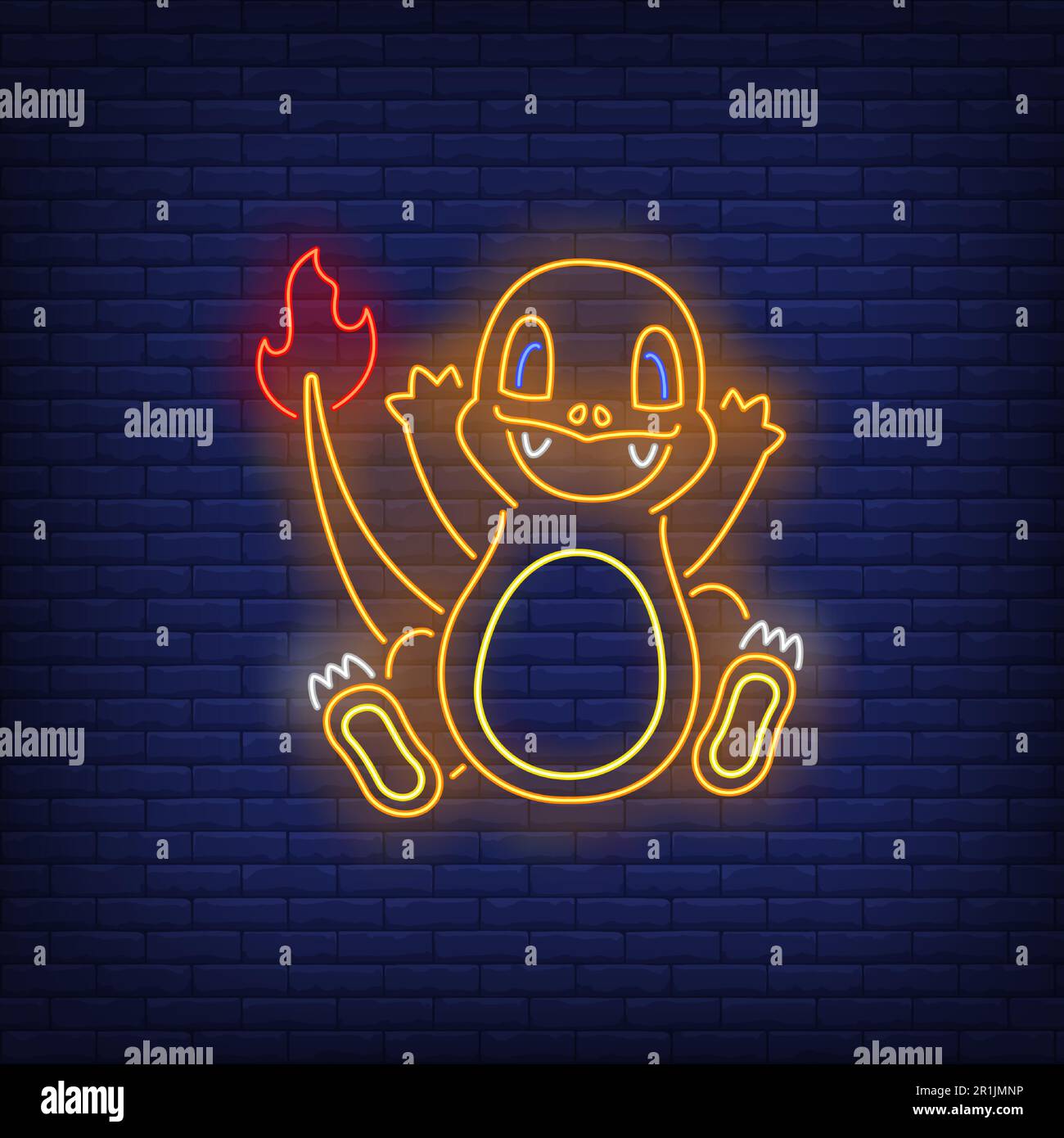 Cartoon young dragon neon sign Stock Vector Image & Art - Alamy