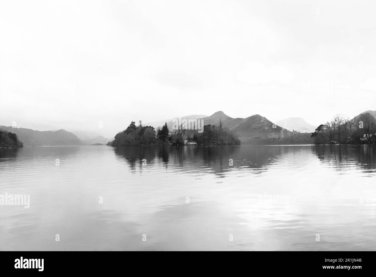 Cat bells across Derwent water from the North shore Stock Photo - Alamy