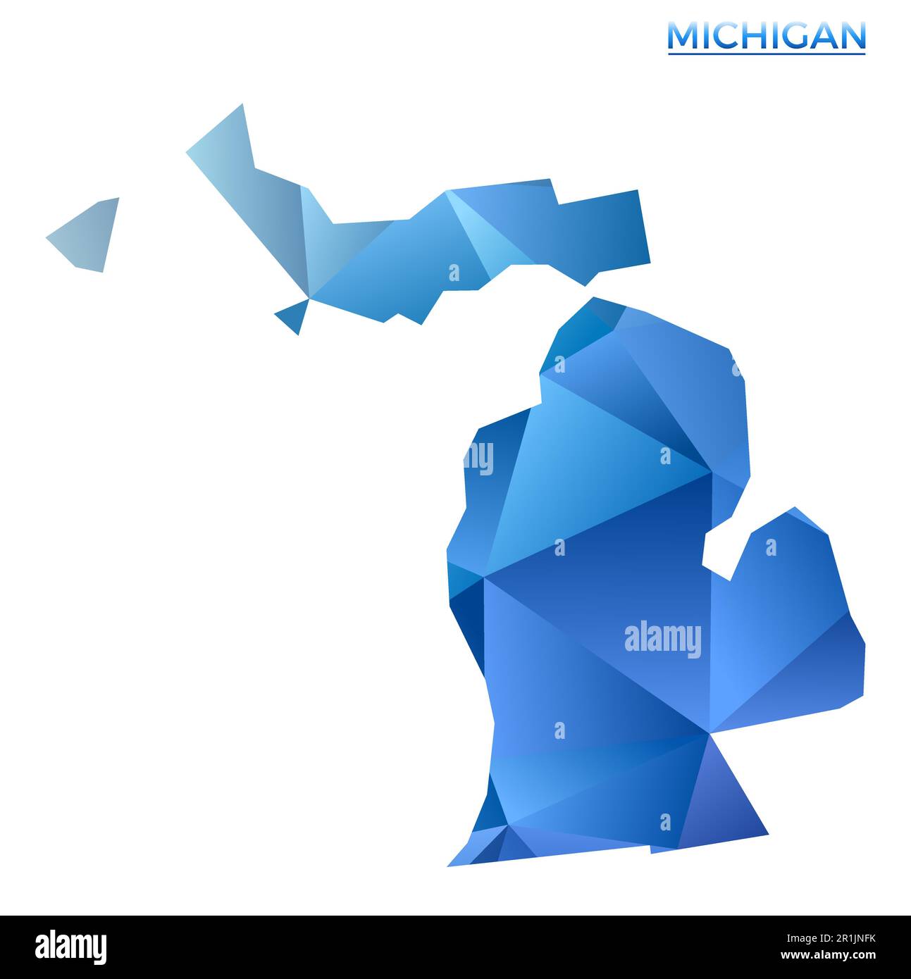Vector polygonal Michigan map. Vibrant geometric US state in low poly ...