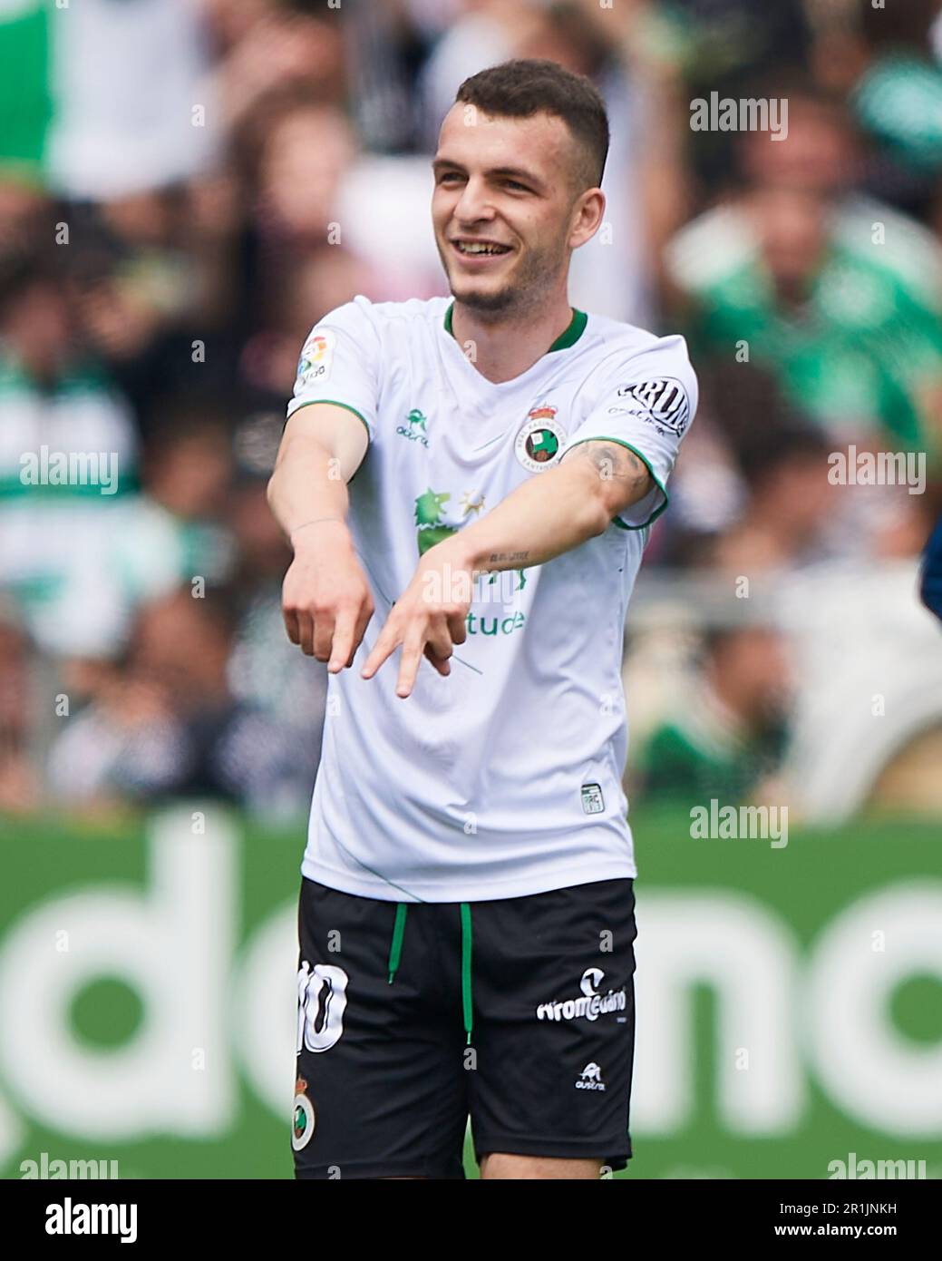 Inigo Vicente of Real Racing Club in action during La Liga Smartbank ...