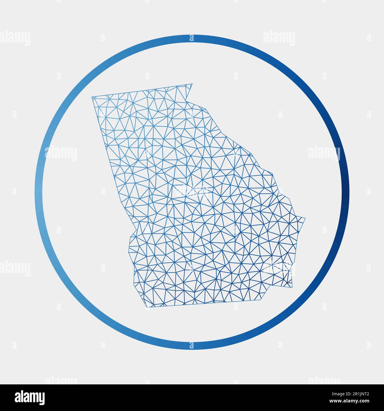 Georgia icon. Network map of the US state. Round Georgia sign with ...