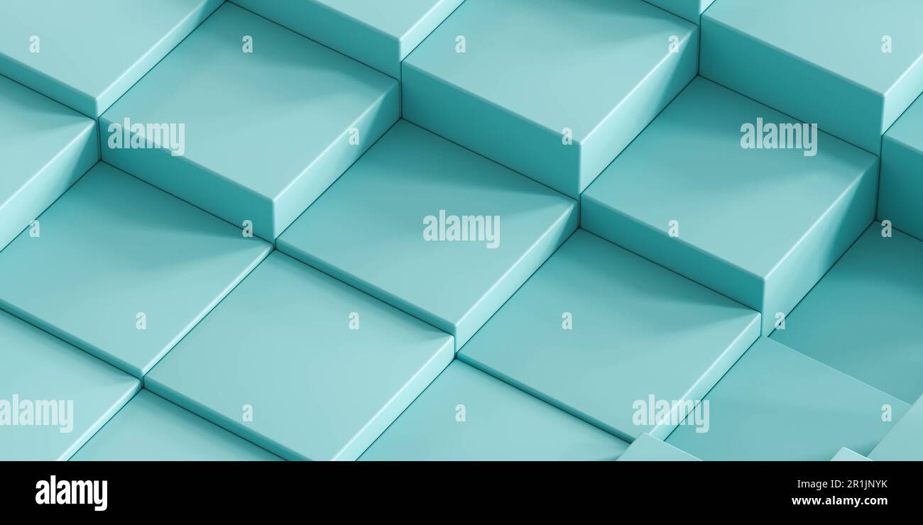 abstract blue cube wall texture 3d render illustration Stock Photo - Alamy