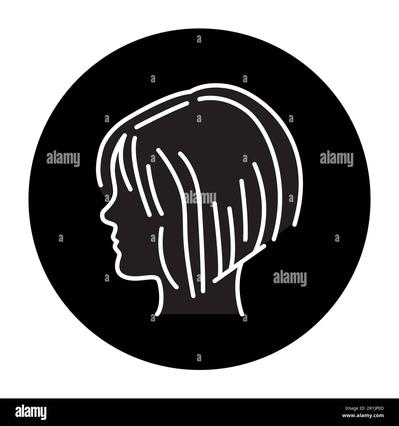 Womans bob haircut color line icon. Beauty industry. Hairdresser ...