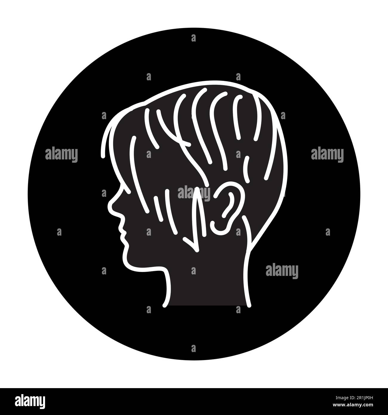 Woman short hair color line icon. Beauty industry. Hairdresser service ...